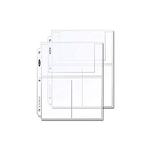 BCW Pro 3-Pocket Page 20 (Twenty Pages) (4 X 6 Cards, Postcards or Photos), Clear
