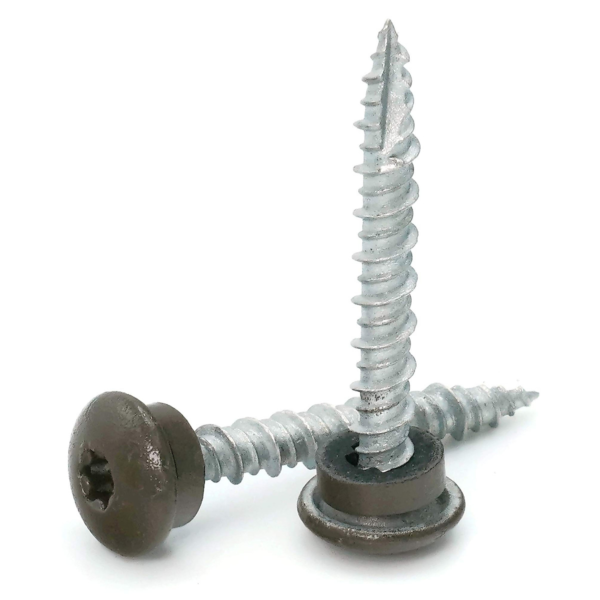 Low Profile Mechanical Galvanized Roofing Screws Bronze Finish - #10 x 2" Qty 100