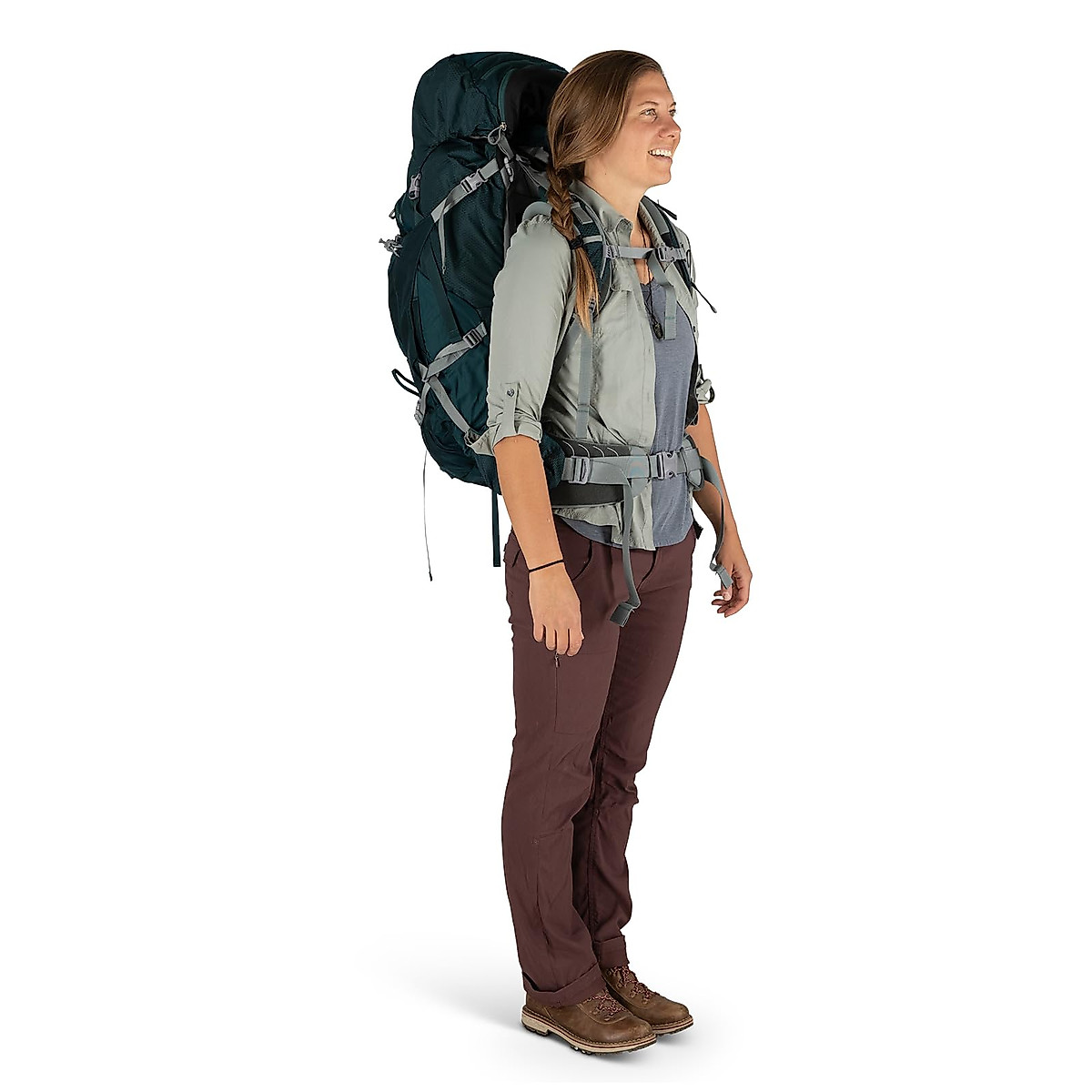 Osprey Ariel Plus 70 Women's Backpacking Backpack, Night Jungle Blue, X-Small/Small