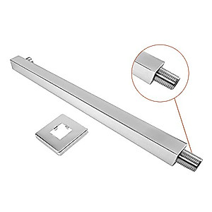 NearMoon 16 Inch Shower Arm, Rain Shower Head Extension Extender, With Flange and Teflon Tape, Made of Thicken Stainless Steel for Bathroom Rainfall Showerhead (Chrome Finish)