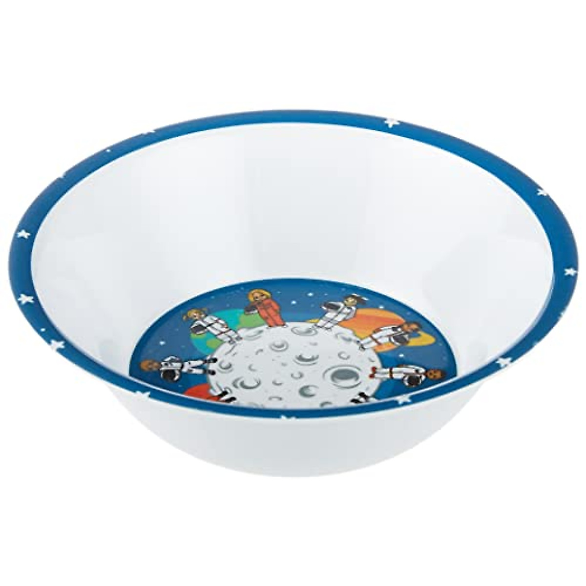 Colorfull Plates 3 Piece Kids Dinnerware Set, Space Themed, BPA-Free Melamine, Multicolor, Toddler Feeding Set