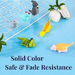 Mold Free Dinosaur Bath Toys for Toddlers/ Infants/ Babies, No Hole No Mold Bathtub Toys (6 Pcs with Storage Bag)