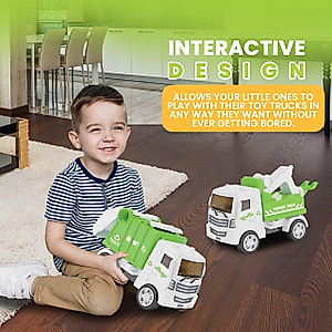 KIDSTHRILL Small Toy Garbage Truck Toys for Boys & Girls Aged 3-12 – 4pcs Set with Different Models, Garbage Truck Trash Truck & Dump Truck