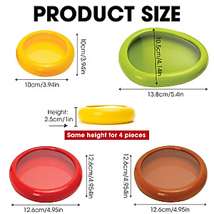 4 Pieces Set Avocado Saver, Onion Silicone Storage, Half Cut Fruit Containers - Reusable Kitchen Gadgets for Fridge - Food Huggers for Cheese, Vegetable, Tomato Holder, Lemon Fresh Stretch Pods Keeper