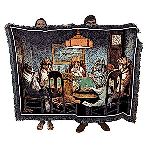 Pure Country Weavers Dogs Playing Poker Blanket - A Friend in Need -Cassius Marcellus Coolidge - Cute Funny Gift Tapestry Throw Woven from Cotton - Made in The USA (72x54)