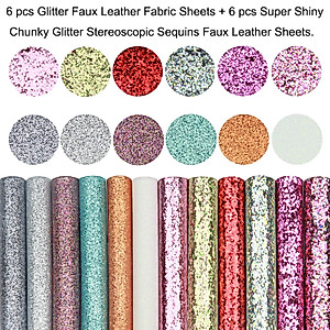Leather Earring Making Kit - 24pcs Cricut Faux Leather Sheets for Earrings Making - 8.3" x 6.3" Each - Fabric and Tool for DIY Earrings - Jewelry Hair Bows Crafts Supplies for Beginners