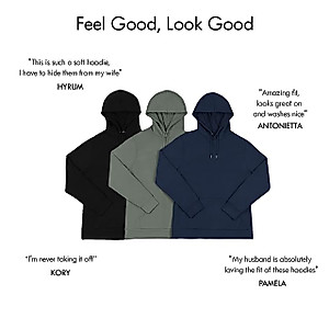 Fresh Clean Threads Heather Grey Pullover Hoodies for Men - Pre Shrunk Soft Fitted Premium Classic Fit - Cotton Poly Mens Hoodie - Large