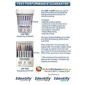 Identify Diagnostics USA Drug Screen Test - 5 Pack - Made In USA 14 Panel CLIA Waived Instant Urine Drug Test Kit with 6 Adults for AMP,BAR,BUP,BZO,COC,EDDP,MDMA,MET,MTD,OPI/MOP,OXY,PCP,TCA,THC
