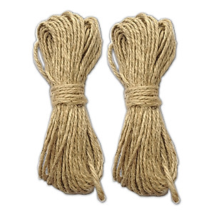 LWR CRAFTS Jute Rope 2.5mm 90ft Natural for Large Clothespins
