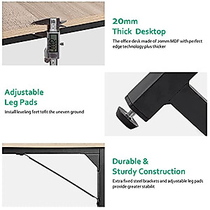 PayLessHere Computer Desk 47'', Modern Writing Desk, Simple Study Table, Industrial Office Desk, Sturdy Laptop Table for Home Office, Nature