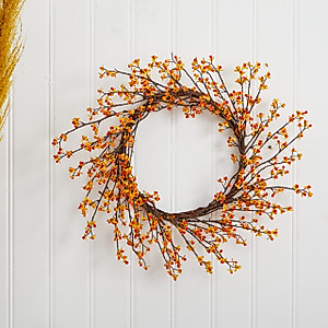 Nearly Natural 4597 24" Sweet Bitter Wreath Orange