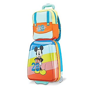 American Tourister Disney Teddy Buddy Luggage with Spinners, Mickey, 2-Piece Set