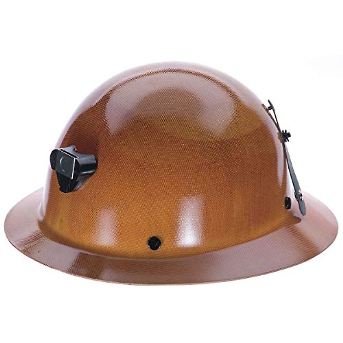 MSA 460389 Skullgard Full-Brim Hard Hat with Staz-on Pinlock Suspension, Lamp Bracket and Cord Holder | Non-slotted Cap, Made of Phenolic Resin, Radiant Heat Loads up to 350F - Standard Size in Tan