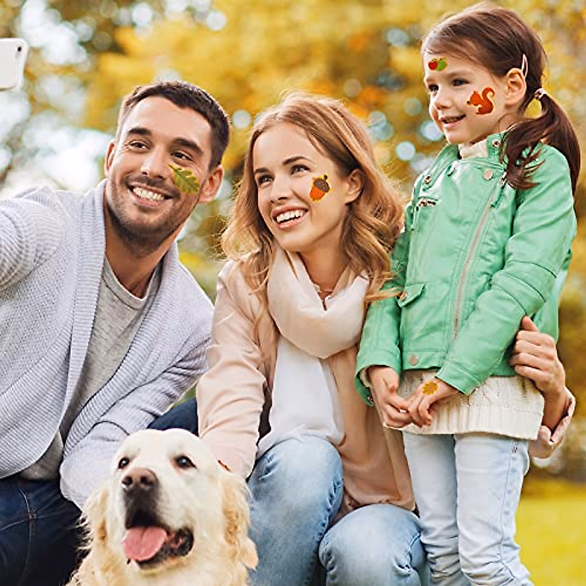 288 Pieces 48 Styles Fall Temporary Tattoos for Kids Autumn Temporary Tattoos Stickers Pumpkin Leaves Scarecrows Fake Tattoos Thanksgiving Tattoo Stickers for Children Theme Party Supplies