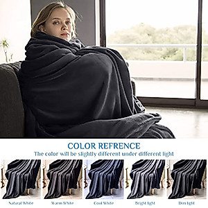 ONME Fleece Blanket, Twin Size Blanket - Soft Lightweight Microfiber Cool Blanket for Sofa, Couch, Bed, Camping, Travel, 60"x80" Dark Gray
