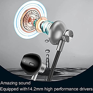 ZXQ Q2 Wireless Neckband Bluetooth Headphones, Neckband Earbuds with Magnetic, Sport Earphones with Microphone,12 Hours Playtime Lightweight Sweatproof for Workout with Carry Case Ear Hook(Grey)