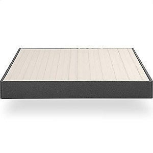 ZINUS Upholstered Metal and Wood Box Spring / 9 Inch Mattress Foundation / Easy Assembly / Fabric Paneled Design, Queen