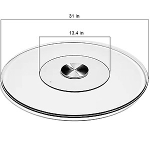 Lazy Susan,Tempered Glass Rotating Tray Tempered Glass Round Turntable Rotating Serving Tray Tempered Glass Lazy Susan for Dining Table Rotating Tray Glass Serving Plate (31 inch)