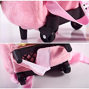 GLOOMALL Toddler Backpack with Removable Wheels & Pink Owl Backpack for Kids (pink owl)