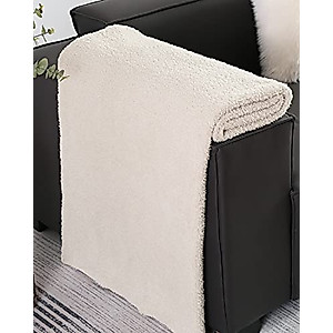 Panku Super Soft Cozy Knit Throw Blanket for Couch and Bed, Knitted Luxury Reversible Cozy Warm Fleece Blanket Throw Camel, Plush Fluffy and Fuzzy Solid Blankets for Women 50x60 Inches Khaki
