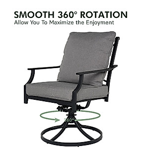 Grand patio Outdoor Patio Dining Set 2 Swivel Dining Chairs Outdoor Furniture Set with Olefin Cushions, Grey