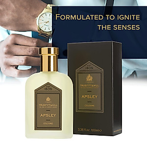 Truefitt & Hill Luxury Cologne - Apsley - Premium Long-Lasting Spice and Wood Men's Fragrance Presented in a Beautifully Etched Traditional Atomizer Bottle - 3.38 oz.