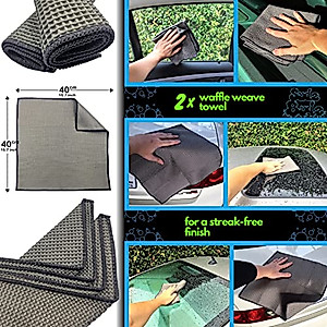 Sudz Budz Premium Microfiber Car Wash Kit 8pcs | Multipurpose Car Wash Mitts, Microfiber Towel Set, Wheel Brush, Car Detailing Brush Set. Auto Detailing Supplies for Exterior Washing Interior Cleaning