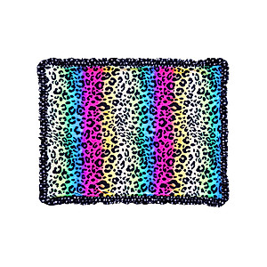 CandyJane Baby Blanket for Girls, Infant, Toddler, Rainbow Leopard Print, Super Soft Minky Fabric, 30 X 40 Inch (CJLBB1984)