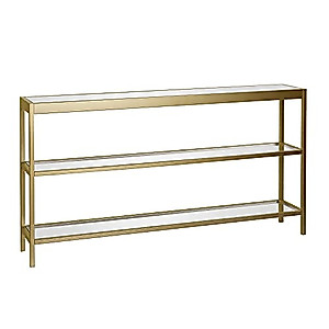 Henn&Hart 55" Wide Rectangular Console Table in Brass, Entryway Table, Accent Table for Living Room, Hallway