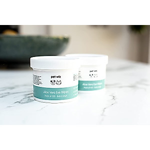 pet wiz Aloe Vera Eye Wipes for Cleaning Dogs & Cats - Extra Large