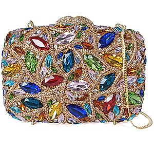 MOSSMON Crystal Evening Clutch Bag Sparkling Bride Wedding Party Purse for Women
