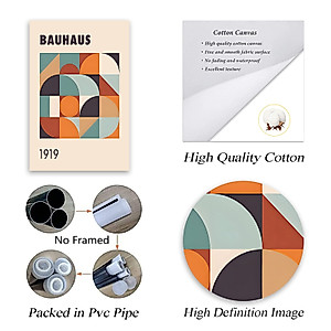 Bauhaus Wall Art Mid-century Modern Artwork Geometric Bauhaus Poster Blue Orange Color Block Art Print Geometric Abstract Shapes Wall Art Minimal Art Prints Modern Abstract Wall Art 16x24inch No Frame