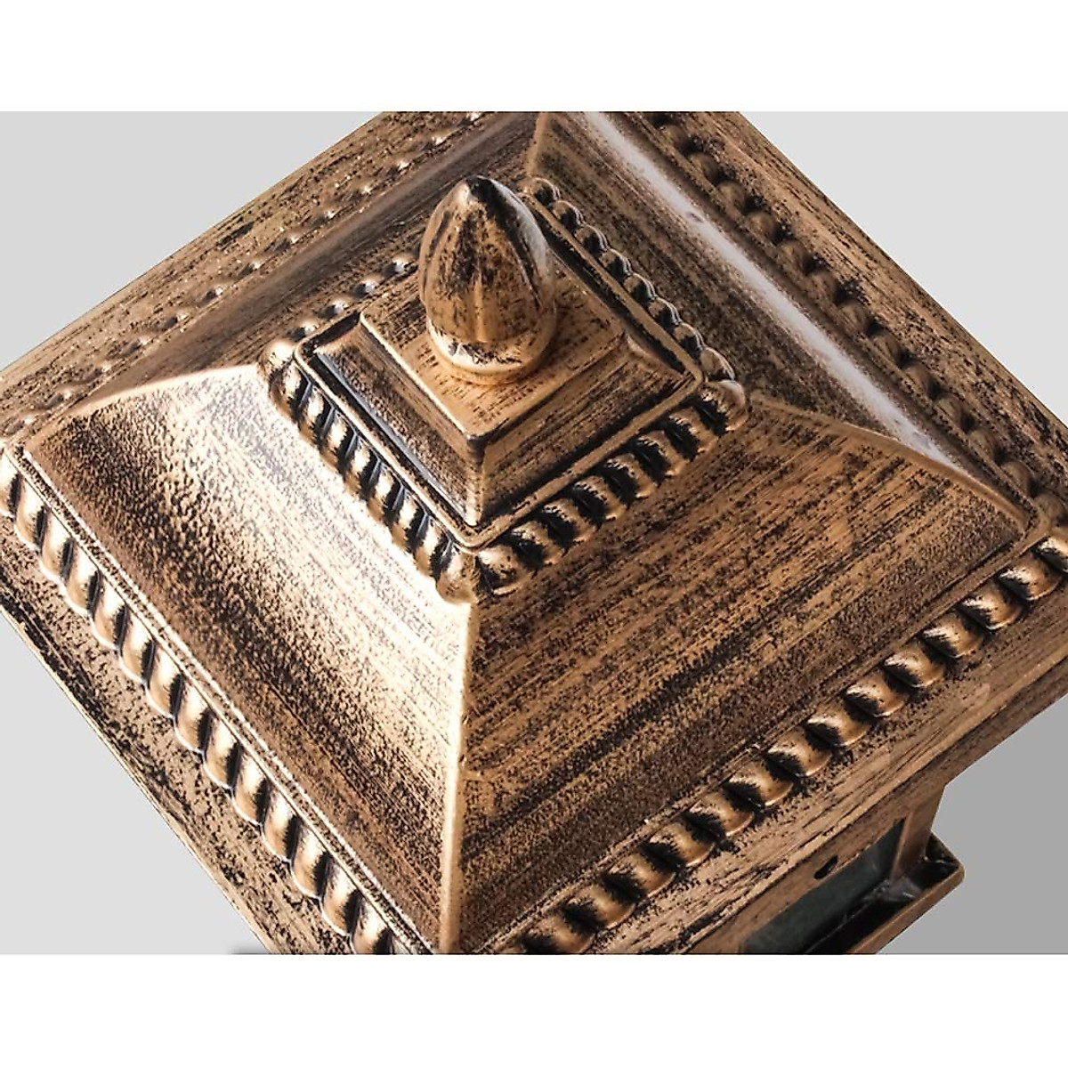 GJCQZQ Pathway Lights Rustic Waterproof Outdoor Cap Light Oil Rubbed Bronze Pillar Lamp Vintage External Glass LED Post Lighting Dusk Lighting Villas Garden Porch Home Landscape Patio Fence Park Pathw