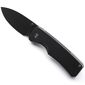 Miguron Knives M Pelora Pocket Folding Knife,3.18" Black PVD14C28N Blade Black G10 Handle With Titanium Pocket Clip,Camping Hiking Knife MGR-804BK