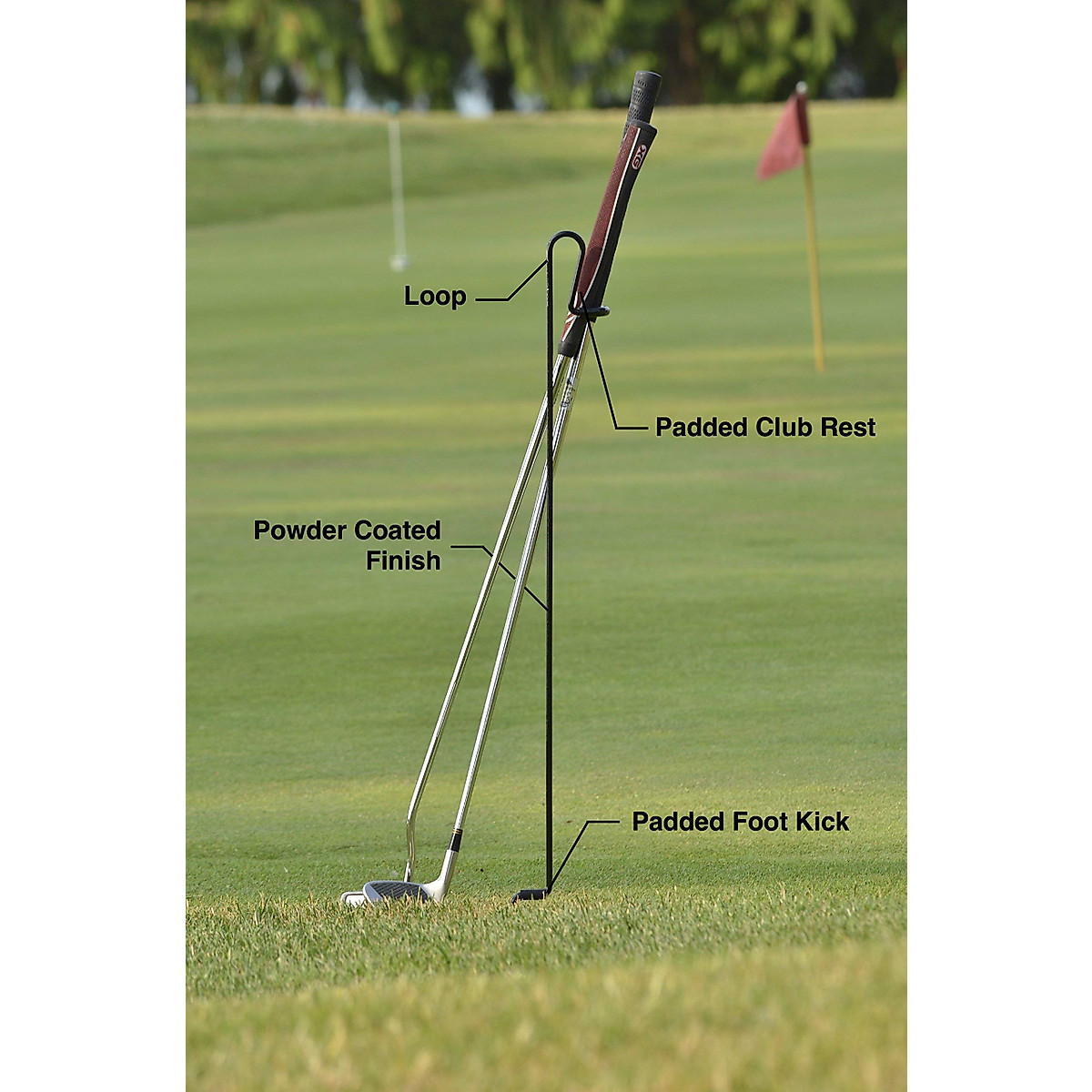 Stepkick Caddy by Bronwcyk - The World's Premier Golf Club Stand. Watch Video. (Black)