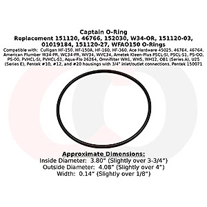 Captain O-Ring - Replacement 151120 O-Ring compatible with Pentek Water Filter Housing (3 Pack) [also called 152030, W34-OR, WFAO150, etc)