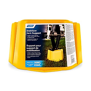 Camco Yellow Stabilizer Jack Support - Provides a Sturdy, Durable Surface for Stabilizer Jacks | Offers 7" of Lift| Constructed with Durable UV Resistant Material - (44424)