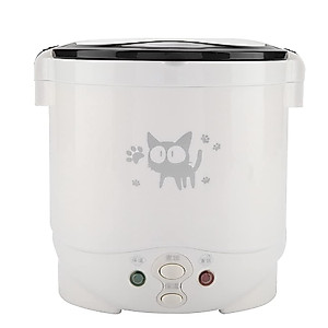 Small Rice Cooker,12v Portable Travel Rice Cooker For Car, Cooking Heating and Keeping Warm Function, Can be Used As a Electric Lunch Box(White)