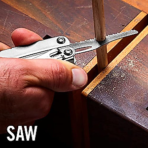 LEATHERMAN, Sidekick Pocket Size Multitool with Spring-Action Pliers and Saw, Stainless Steel with Nylon Sheath