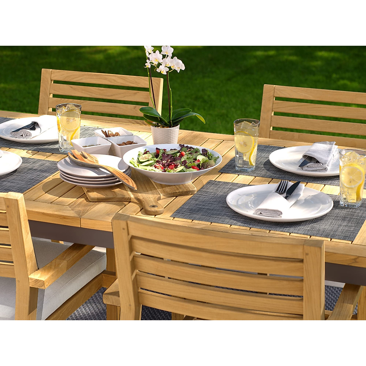NewAge Products Outdoor Furniture Rhodes 7 Piece Dining Set with 96" Table, 91538