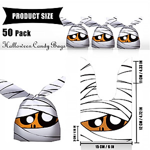 Treat Bags Candy Bags, 50pcs Cute Rabbit Ears Gift Bags for Trick or Treat Small Party Favor Bags for Kids Halloween Party Supplies Decoration