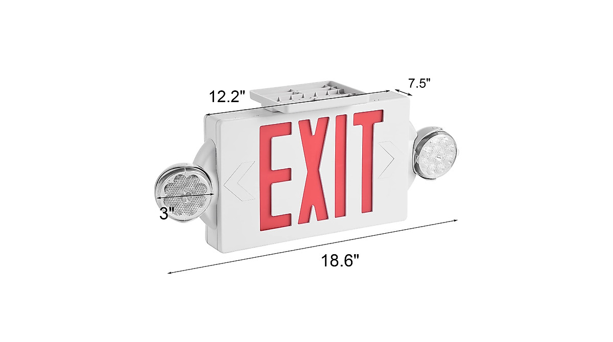 Red LED Emergency Exit Sign with Battery Backup