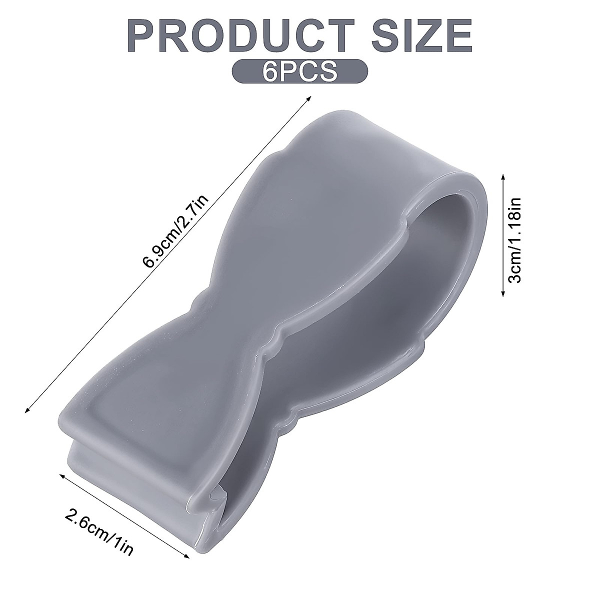 6PCS Kitchen Towel Clips U-Shape Hand Towel Clip Strong Towel Clamps, for Kitchen, Oven Handle, Bathroom Towel Rack, Dishwasher, Stove, Keeps Towel from Falling, No More Towels on The Floor(Grey)