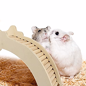 Ipetboom Hamster Climbing Ladder Rat Ladder Toys Hamster Cage Ladders Chinchilla Training Ladder Chinchilla Climbing Toy Hamster Ladder Hamster Toys Reptile Bridge Wood Ladder Toy