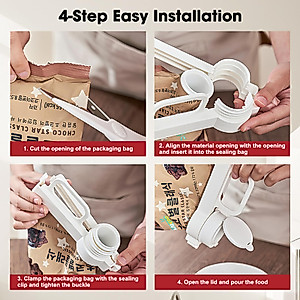 2PCS Food Bag Sealing Clip with Pour Spout, Bag Clips for Food Storage, Reusable Plastic Cap Sealer Clips, Suitable for Food, Liquid,Flour and Baby Food Storage Organizer