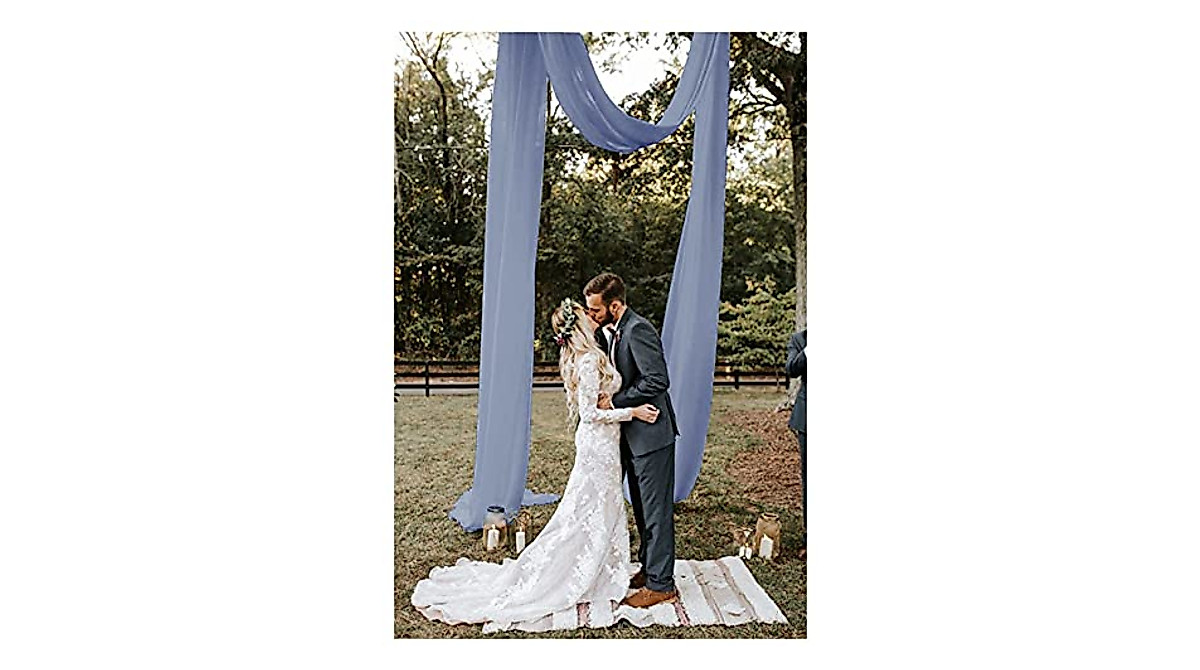 Eternal Beauty Dusty Blue Chiffon Curtain for Events