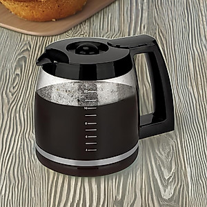 12-Cup Replacement Glass Carafe with Lids Compatible with Cuisinart Coffee Maker, CHW-12, CHW-12P1, DCC-1100BK, DCC-1200, DCC-1200P1, DCC-1200BKS, DCC-1200BMR, DCC-2650, DGB-550BK, DGB-625BC, SS-12