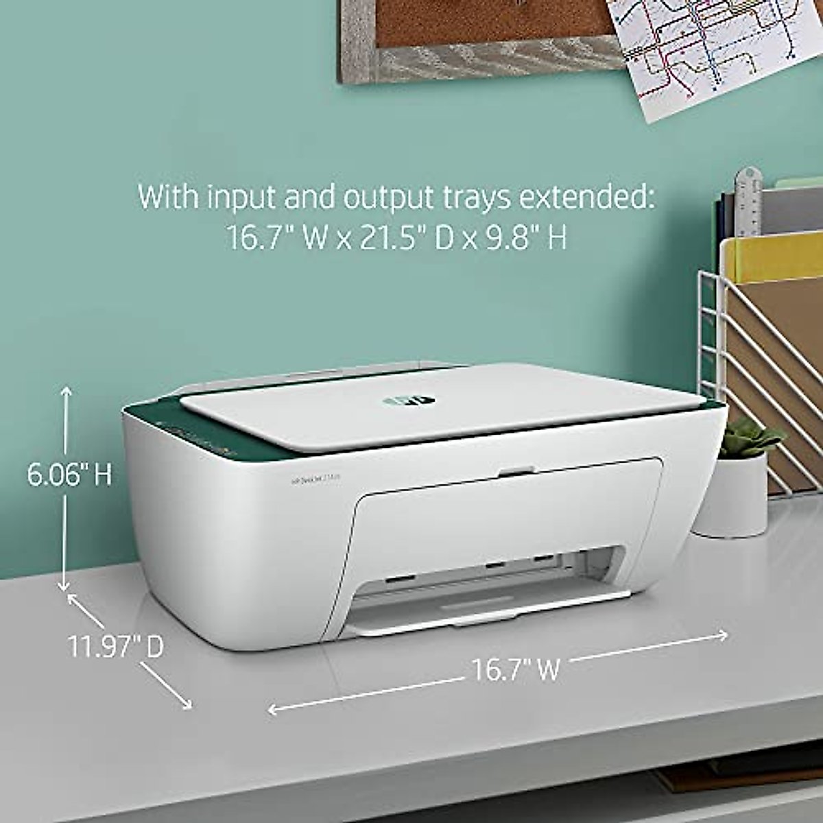 HP DeskJet 27 42e Series Wireless Inkjet Color All-in-One Printer - Print Copy Scan - Mobile Printing - USB Connectivity - Up to 7 ISO PPM - Up to 4800 x 1200 DPI - Sequoia + HDMI Cable