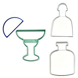 MARGARITAS MEXICAN COCKTAIL TEQUILA BOTTLES FIESTA PARTY SET OF 4 COOKIE CUTTERS MADE IN USA PR1344