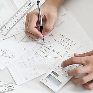 Plastic Rulers, 2PCS Straight Ruler, Plastic Measuring Tool for Student School Office (Clear, 6 Inch) (2)